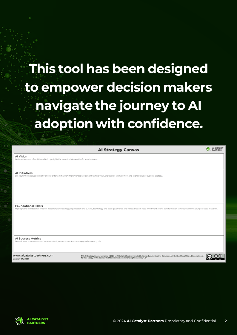 AI Catalyst Partners - AI Strategy Canvas | Manage Your AI Strategy